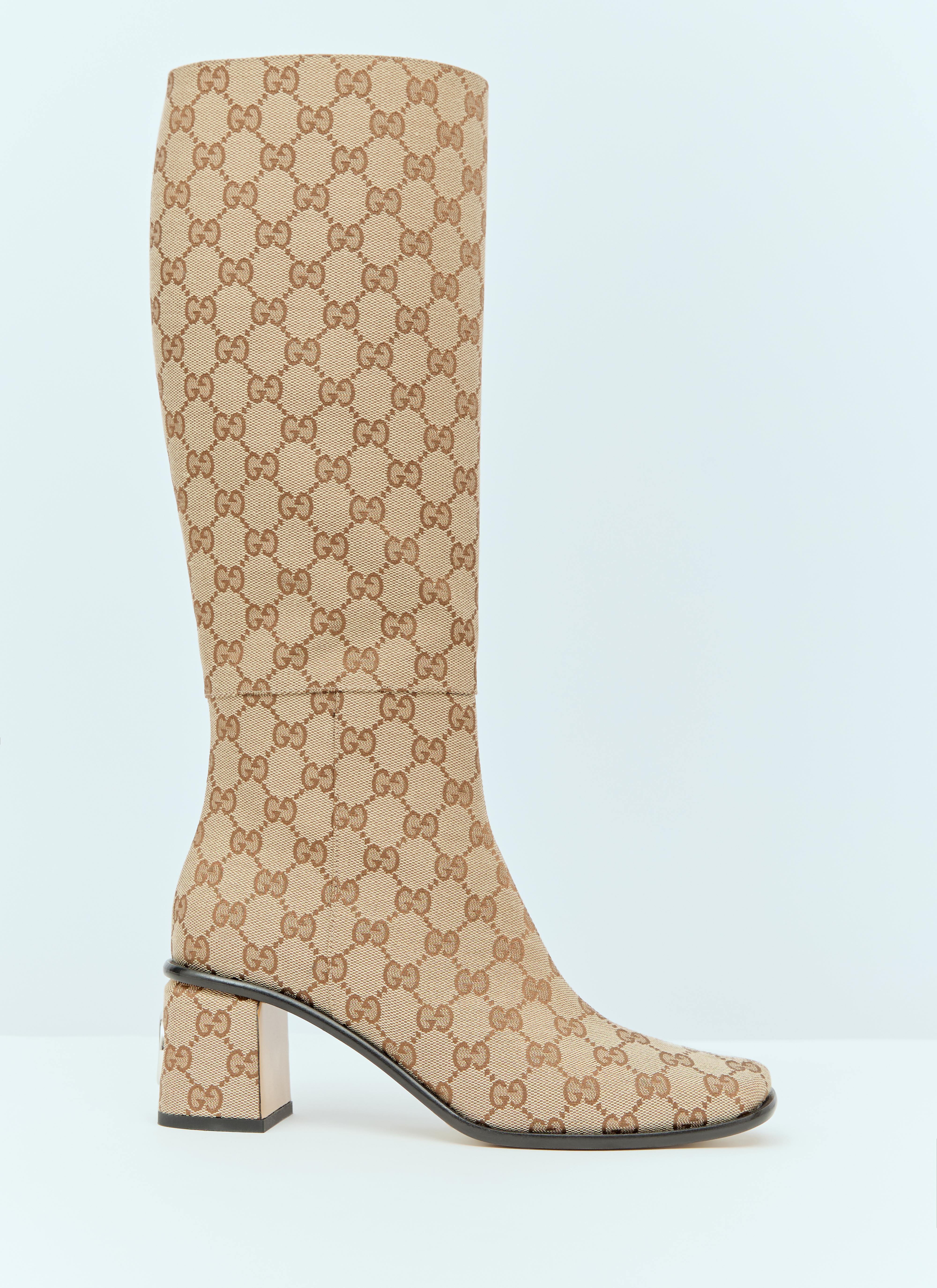 Gucci Onyx Gg Canvas Boots in White | Lyst