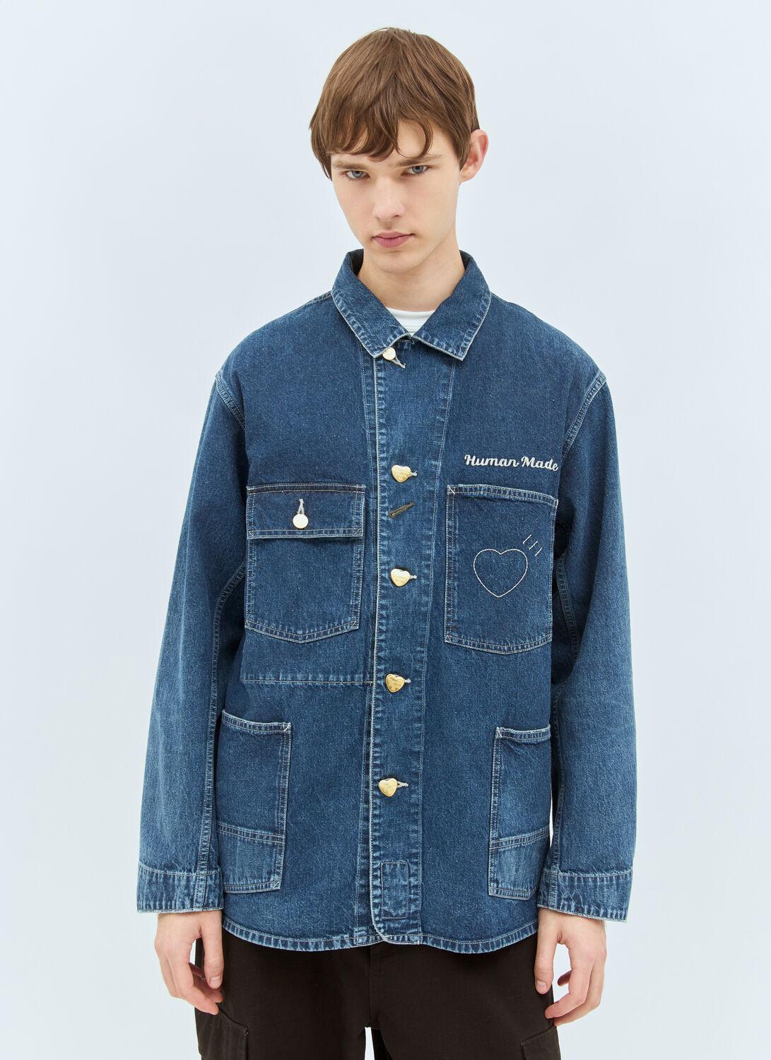 Human Made Logo Embroidery Denim Jacket in Blue for Men | Lyst