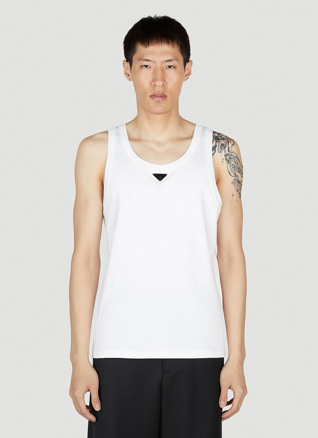 Prada Cotton Mini Tank Top For in White for Men | Lyst