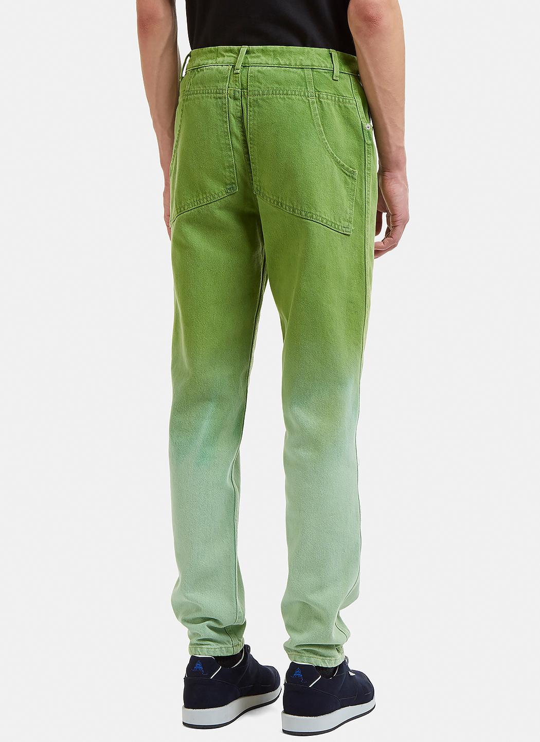 Eckhaus Latta Denim Straight-leg Faded Jeans In Green for Men - Lyst