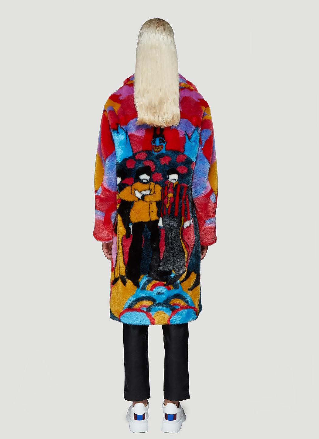 Stella McCartney The Beatles Yellow Submarine Faux Fur Coat In Pink in ...