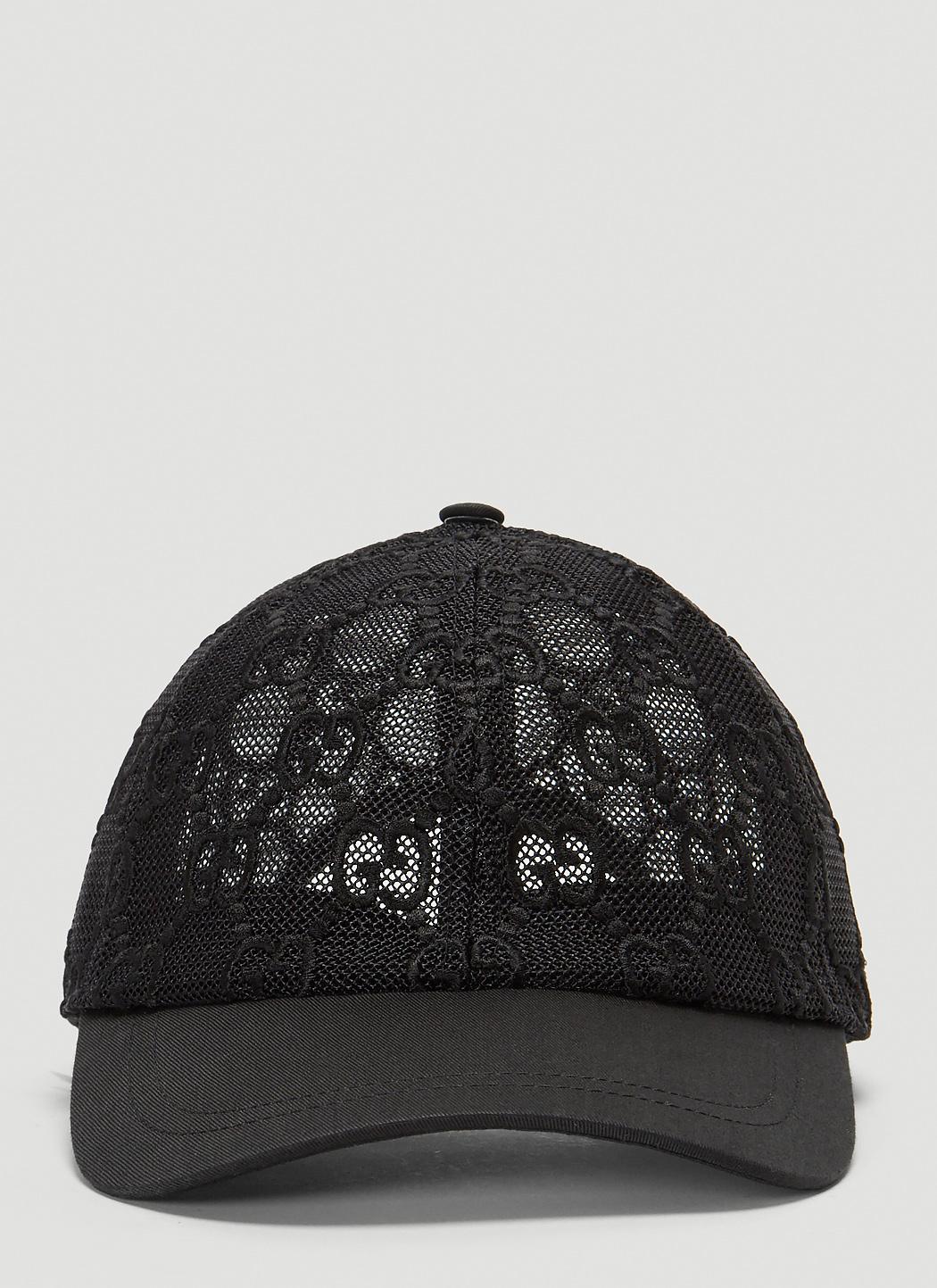 Gucci GG Embroidered Cotton Lace Baseball Cap in Black | Lyst