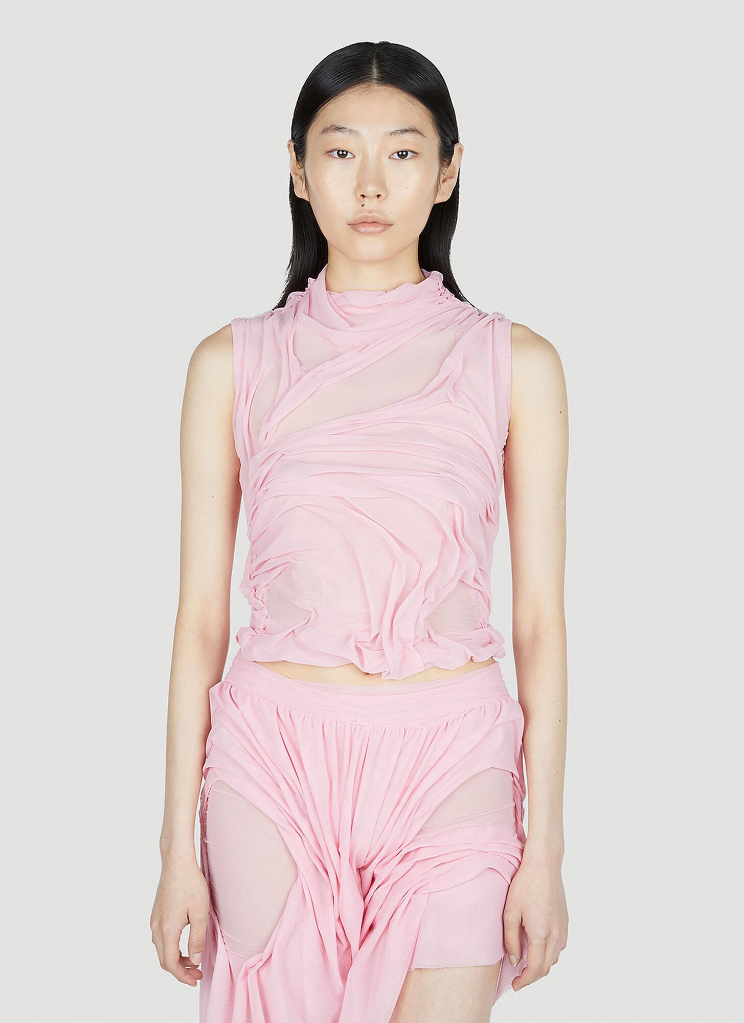 DI PETSA Wet Look Top in Pink | Lyst