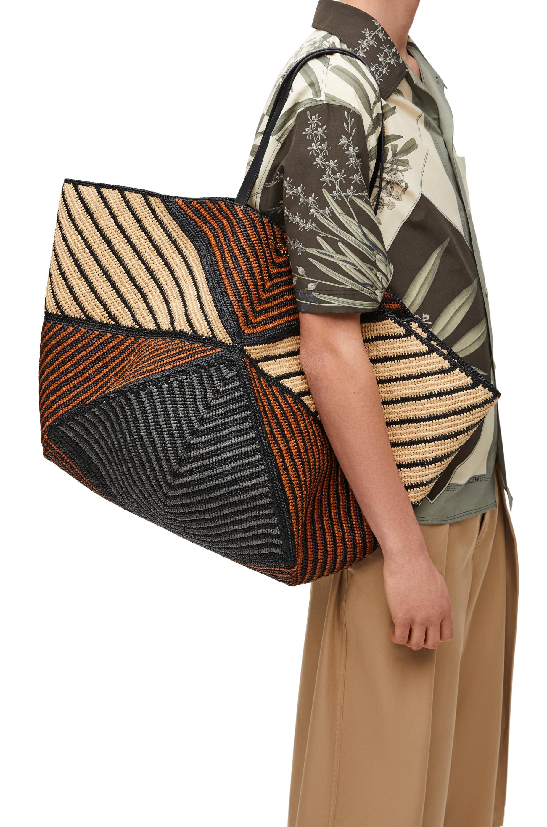 Loewe Luxury Xxl Puzzle Fold Tote In Raffia in Brown for Men | Lyst