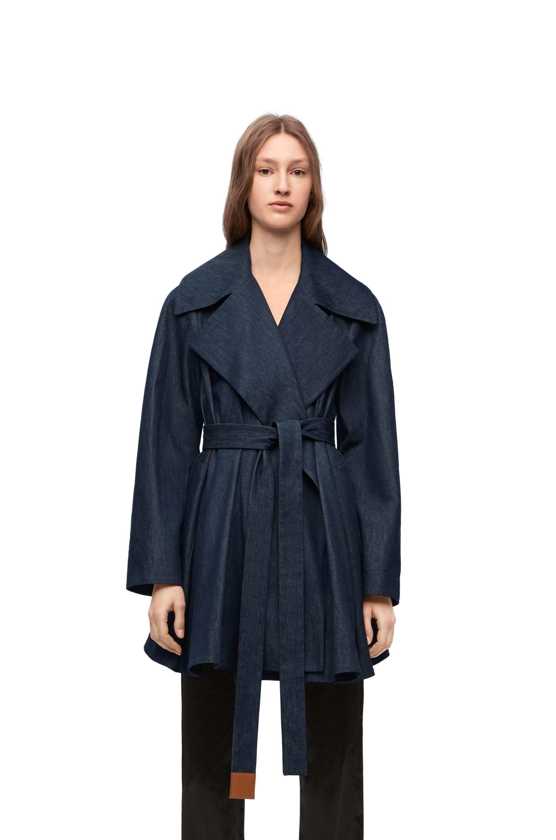 Loewe Trapeze Coat In Denim in Blue | Lyst
