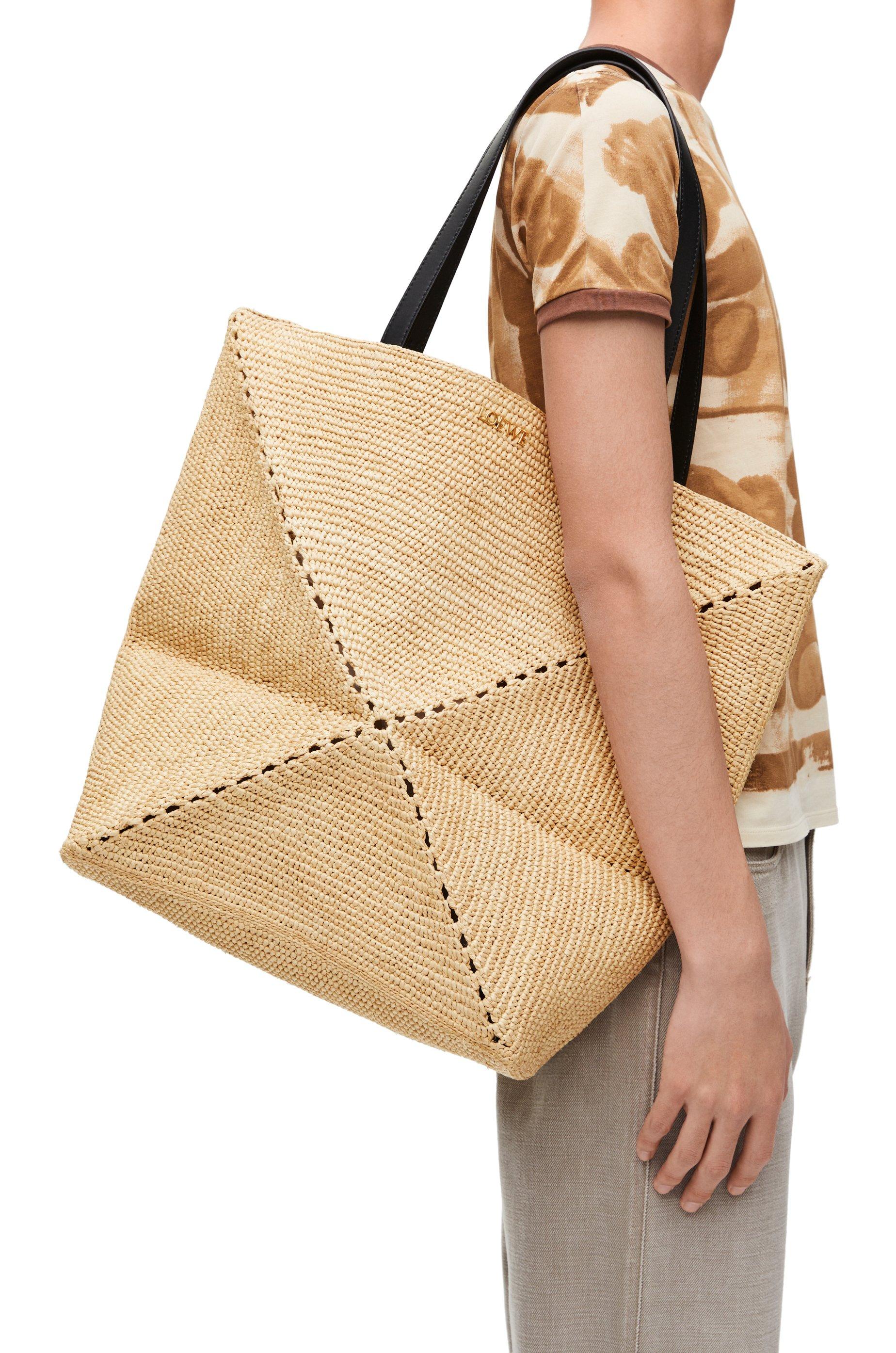 Loewe X Paula's Ibiza Extra Large Raffia Puzzle Fold Tote Bag in ...