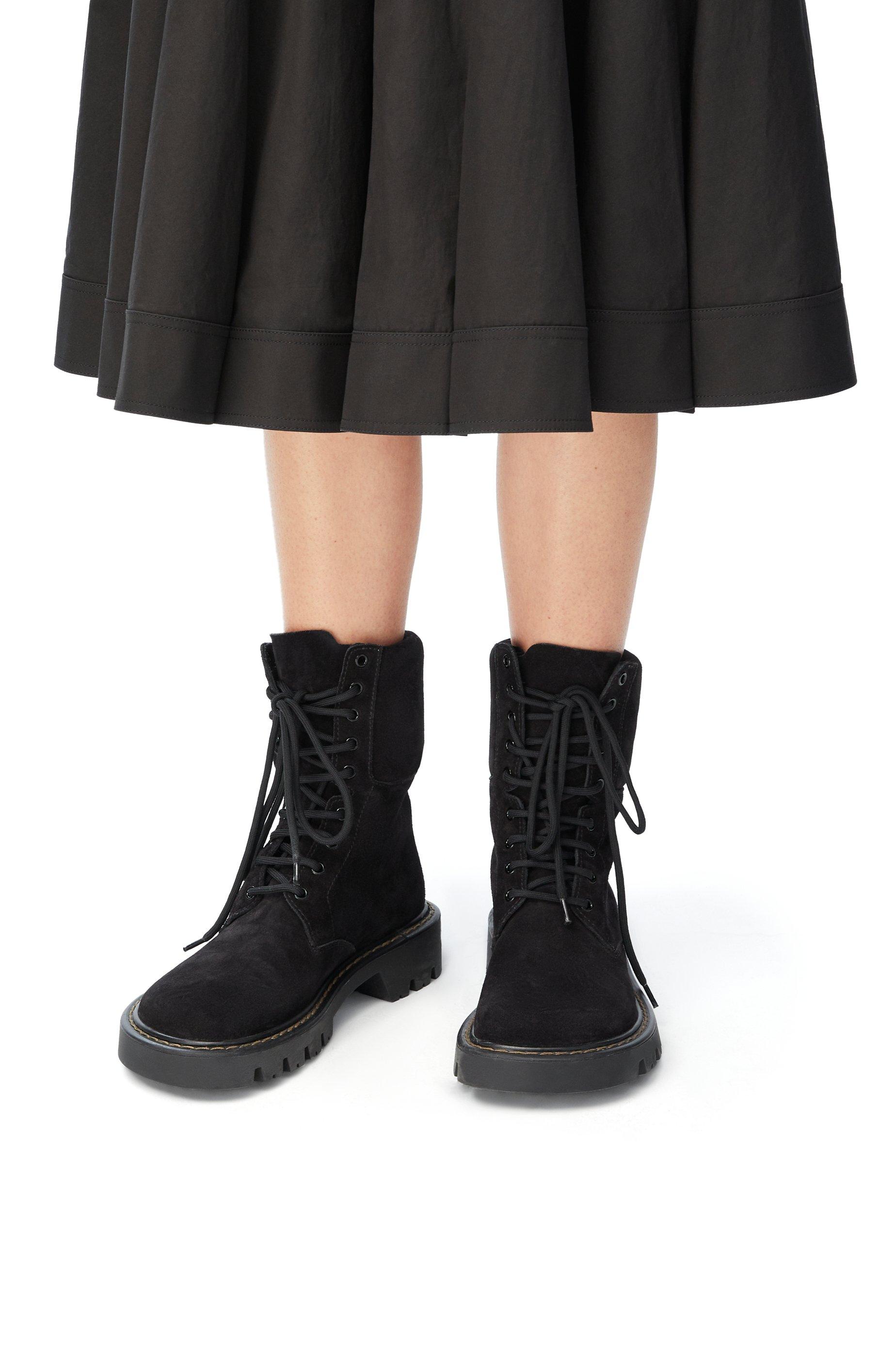 Loewe Luxury Sierra Combat Boot In Suede For in Black | Lyst