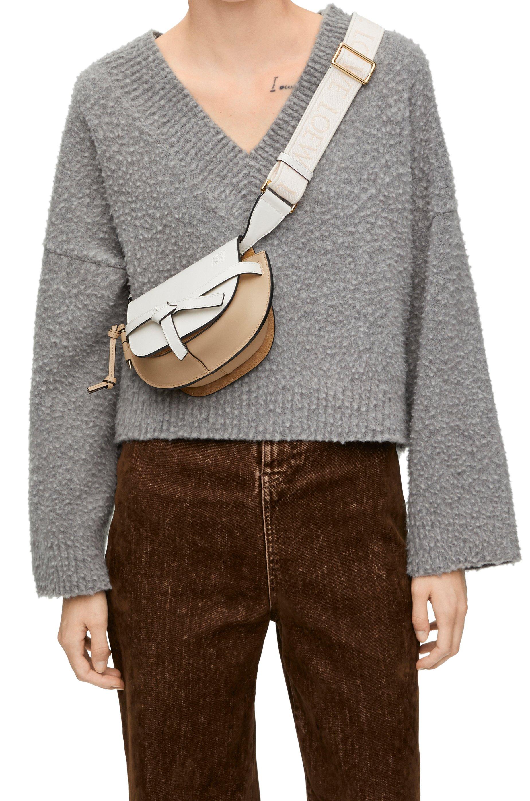 Loewe Luxury Mini Gate Dual Bag In Soft Calfskin And Jacquard in ...