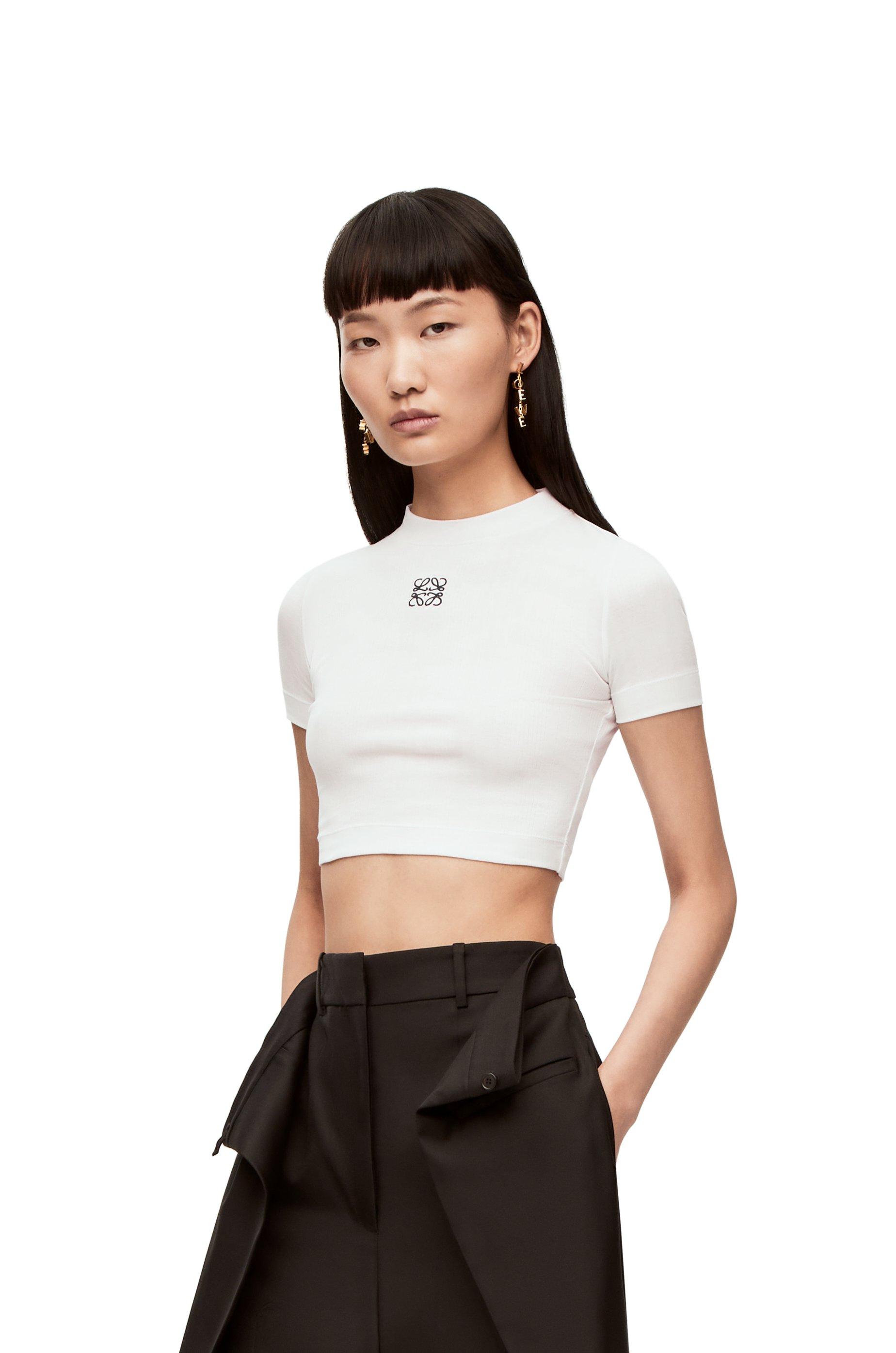 Loewe Luxury Cropped Top In Cotton in White | Lyst