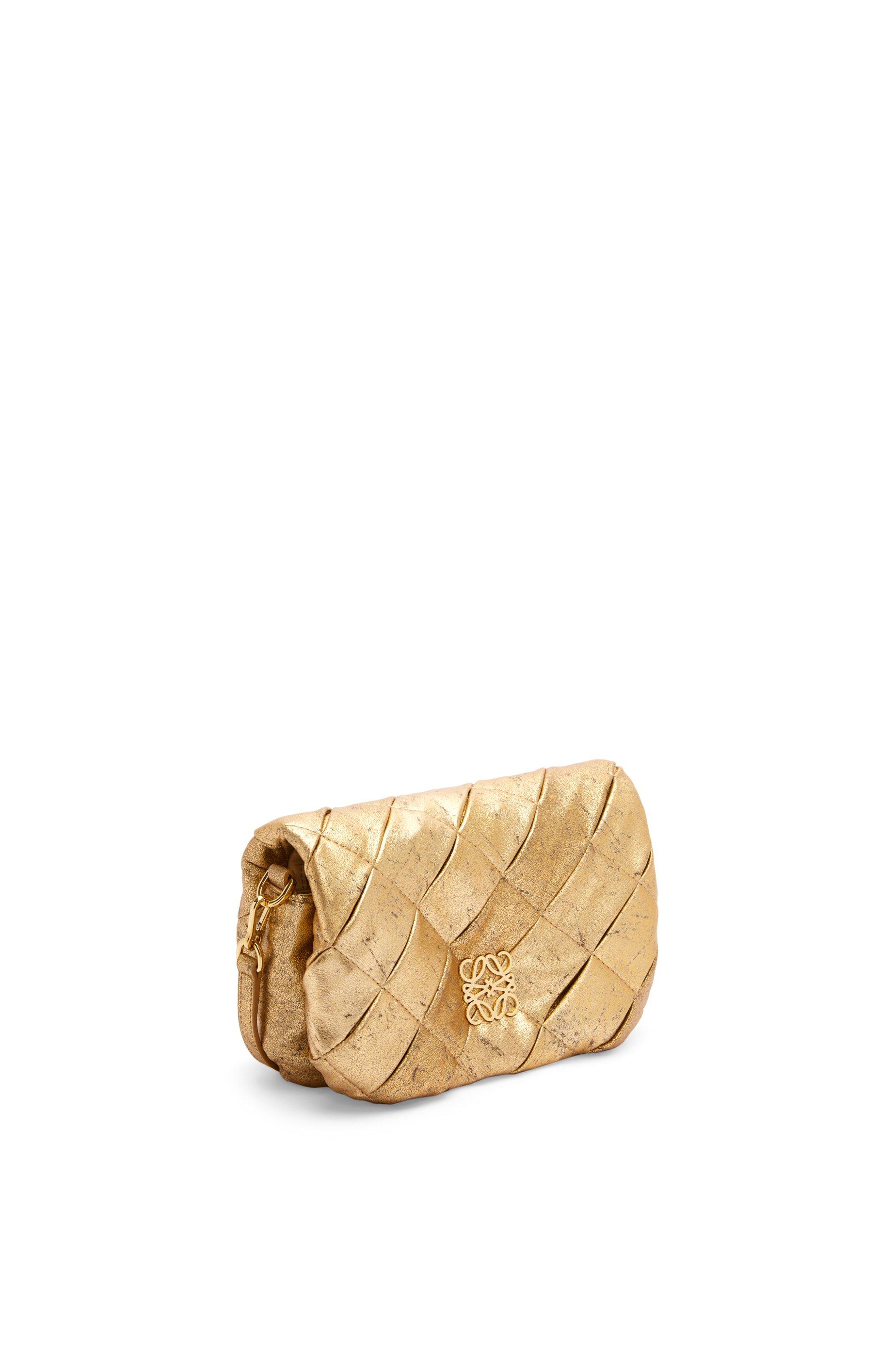 Loewe Mini Puffer Goya Bag In Pleated Metallic Leather | Lyst