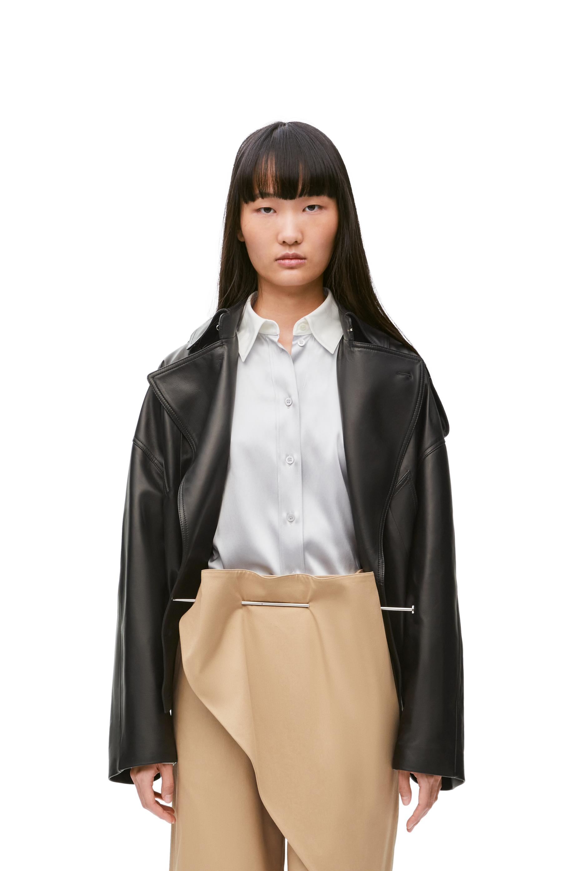 Loewe Leather Balloon Jacket in Black | Lyst