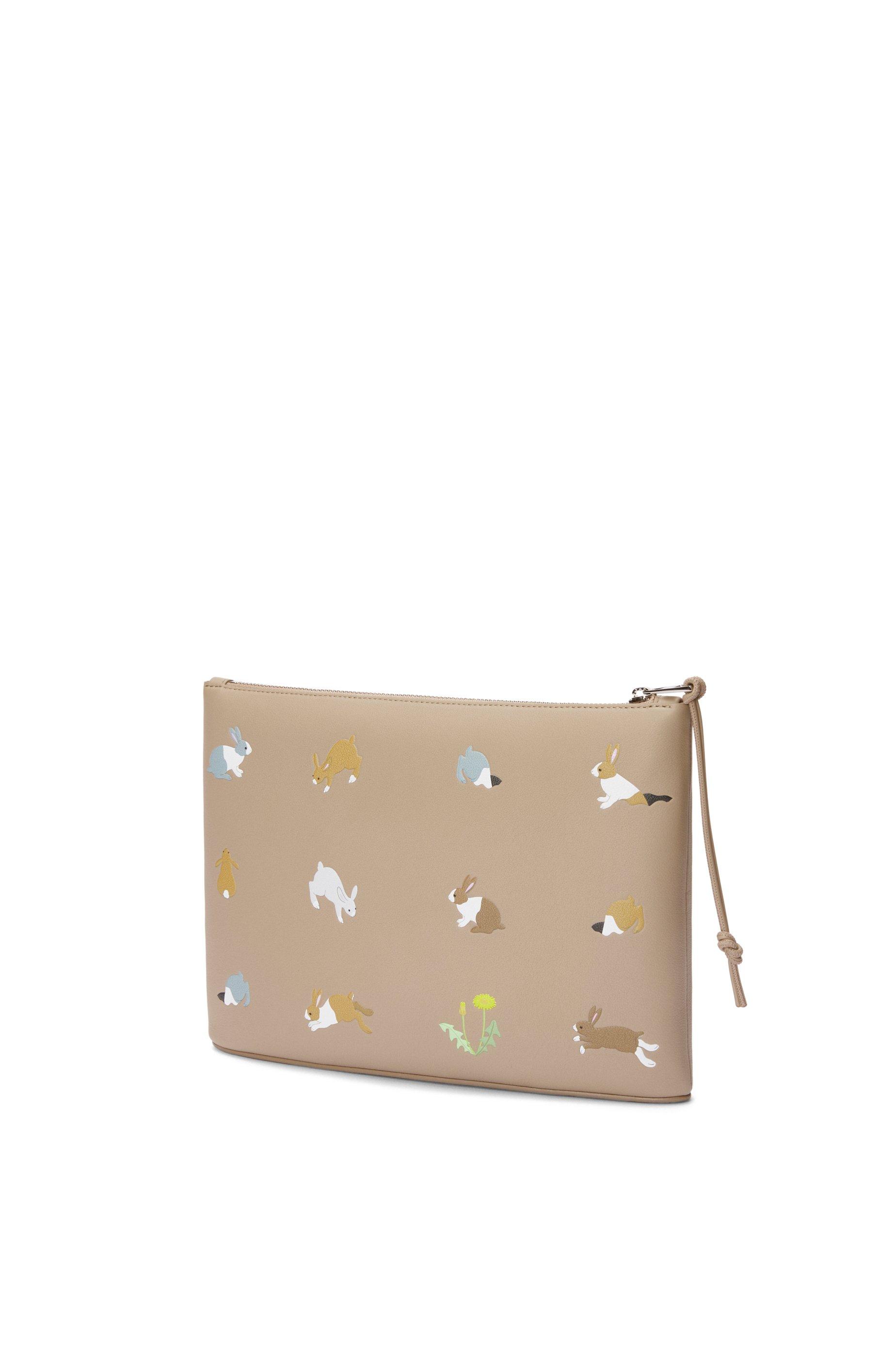 Loewe Bunny Oblong Pouch In Nappa Calfskin in Natural | Lyst