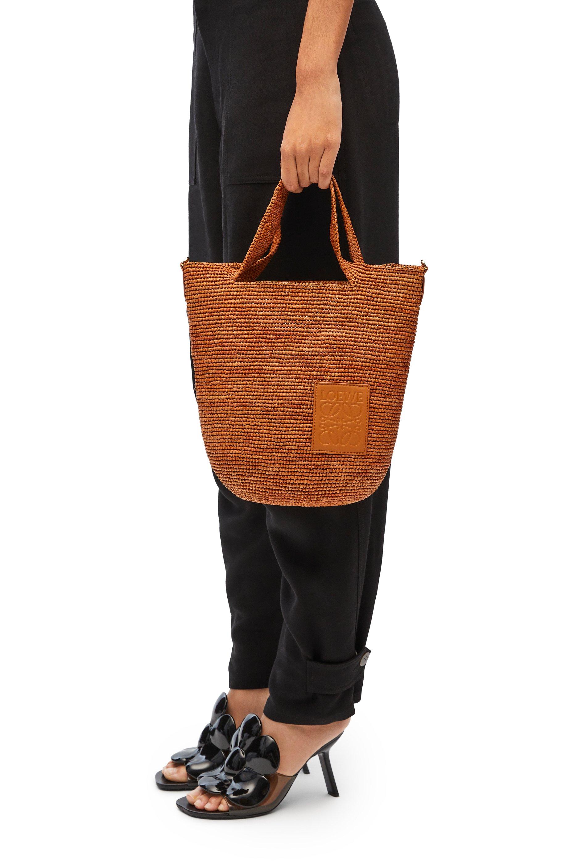 Loewe Luxury Mini Slit Bag In Raffia And Calfskin in Brown | Lyst