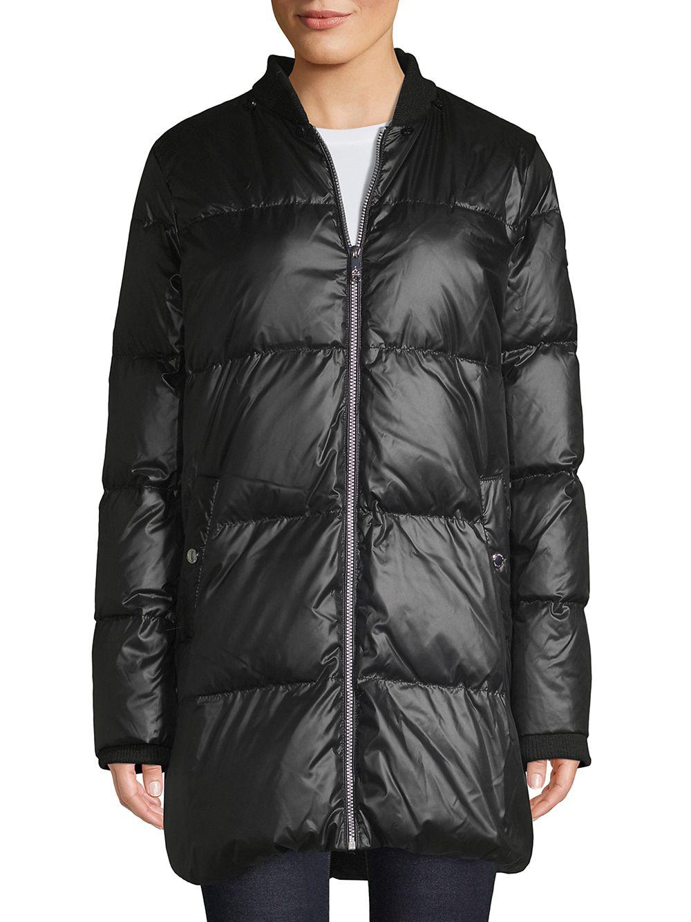 Sam Edelman Faux Fur-trimmed Down Quilted Jacket in Black - Lyst