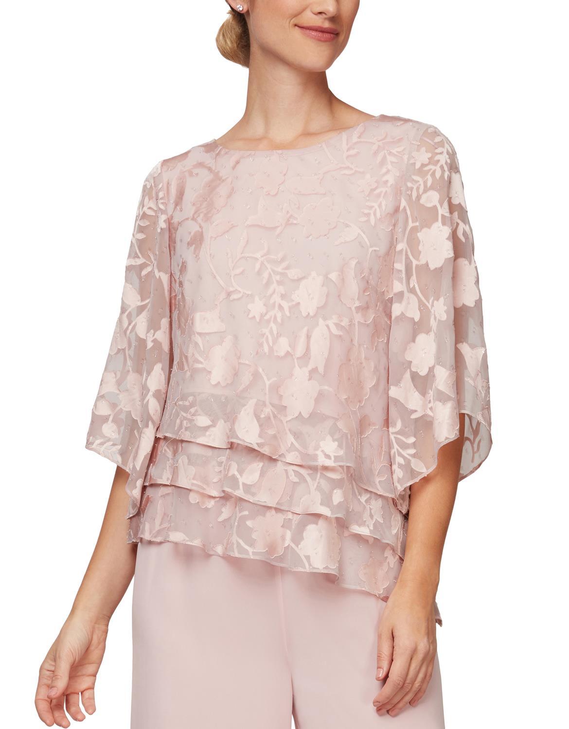 Alex Evenings Triple Tier Hem Blouse Dress In Pink Lyst