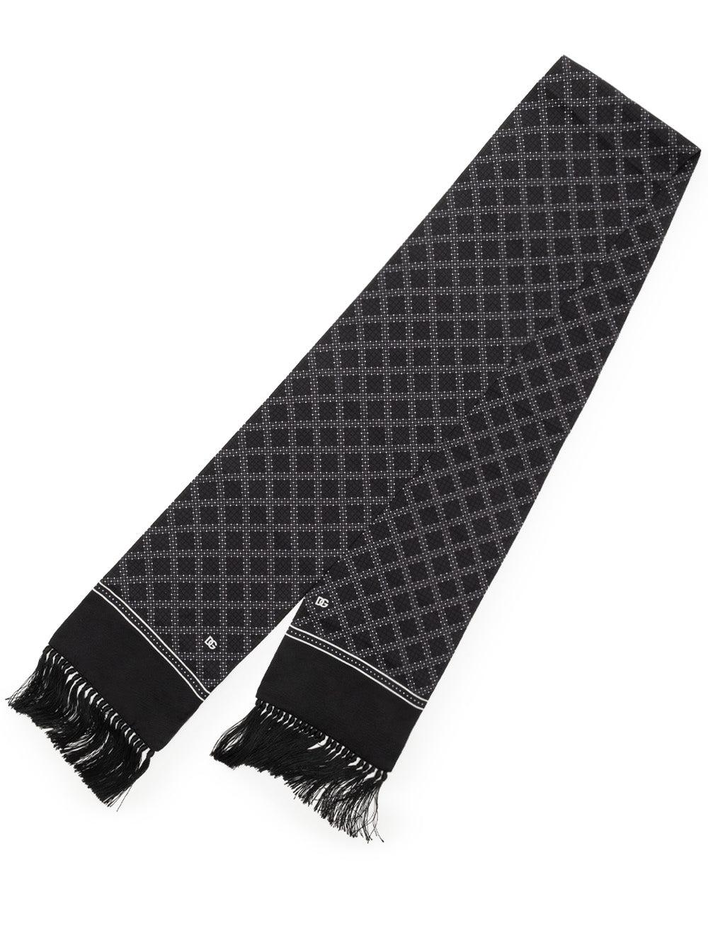 Dolce & Gabbana Silk Bandeau With Fringes in Black | Lyst UK