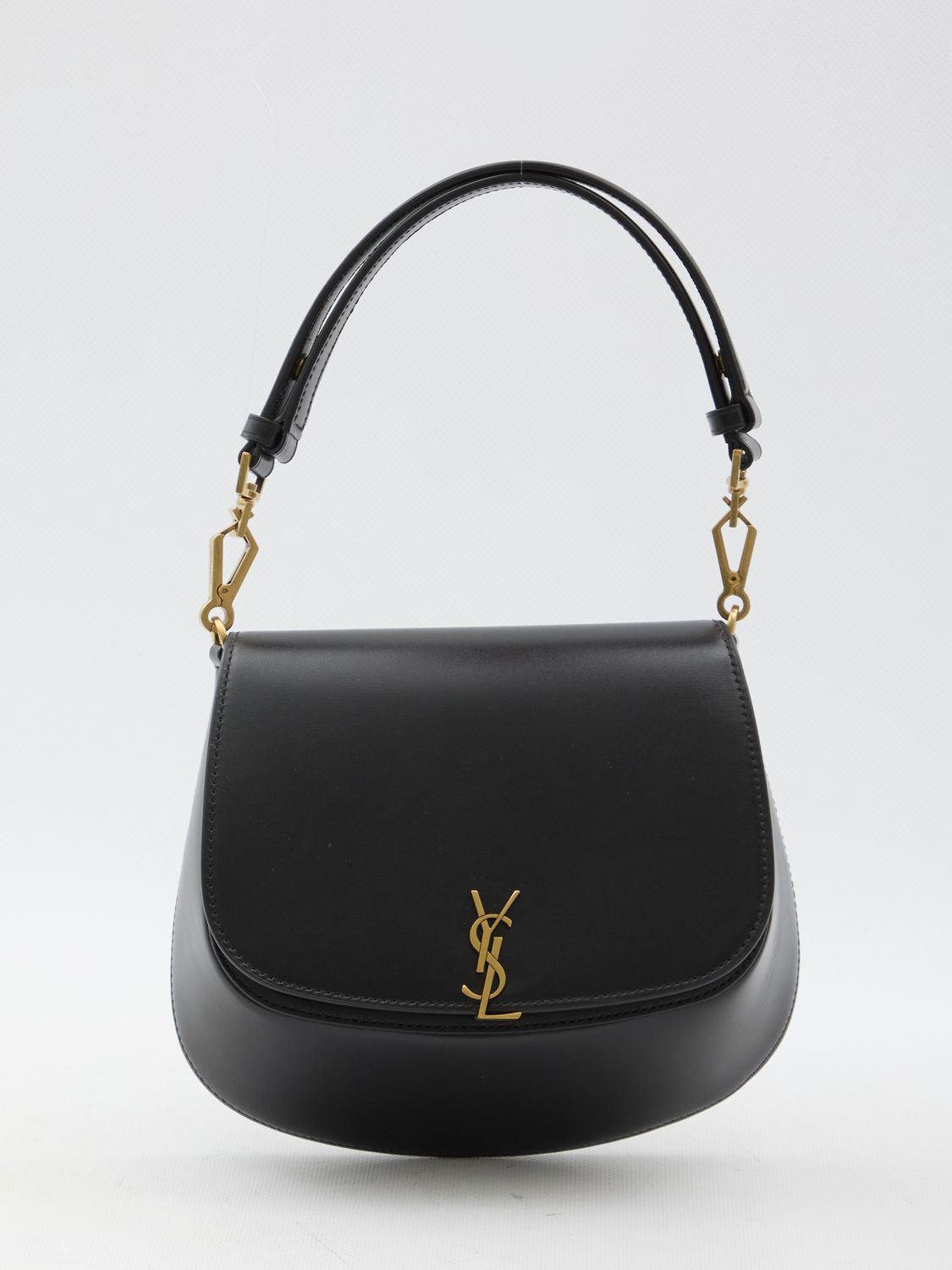 Saint Laurent Bascule Cloche S Bag Golden Logo in Black | Lyst