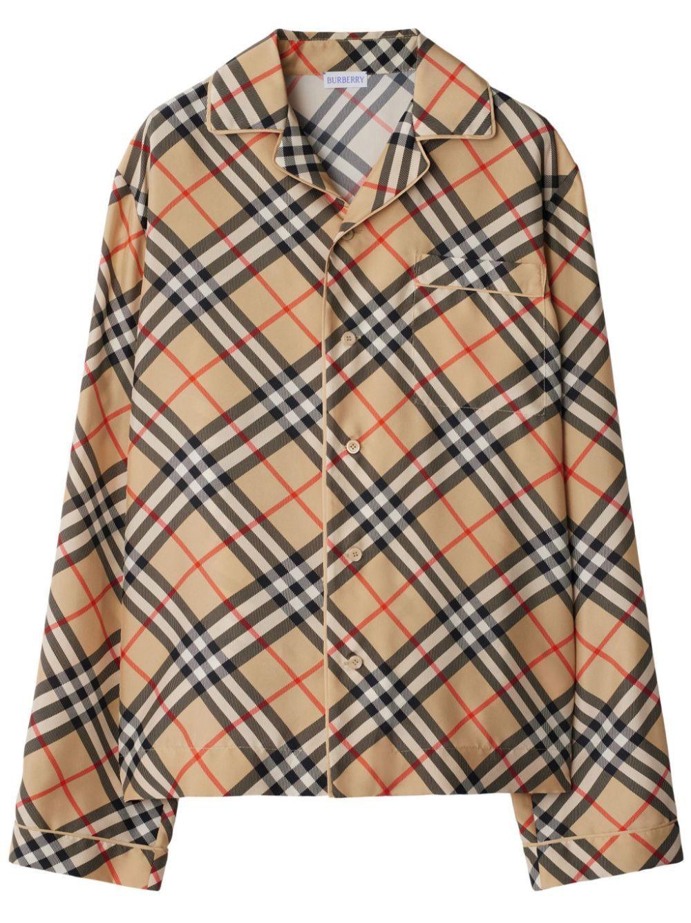 Burberry Checkered Design ’S Shirt – Fw24 Collection in Brown | Lyst