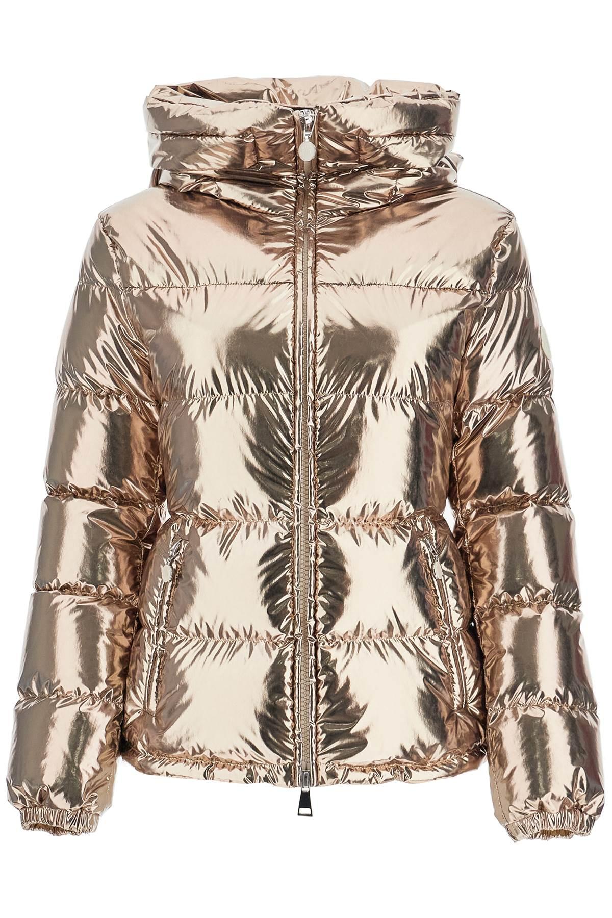 Moncler Mini Metallic Down Jacket With Detachable Hood in Brown | Lyst