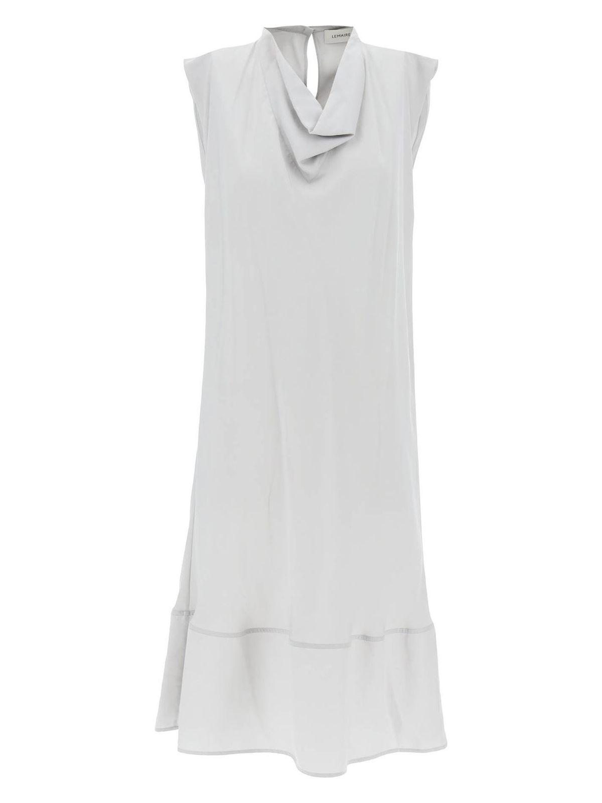 Lemaire Midi Dress With Diagonal Cut in White | Lyst