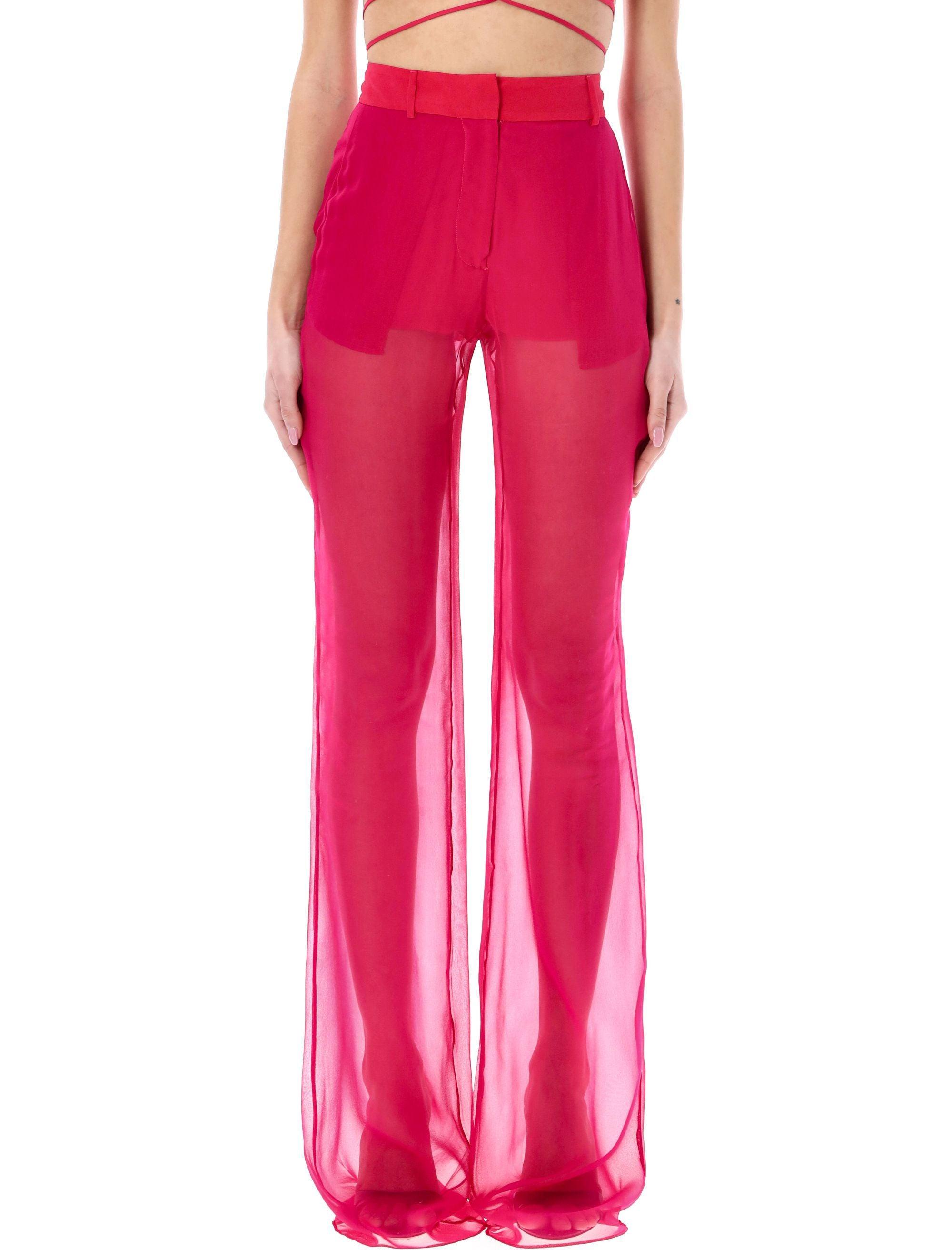 Nensi Dojaka Flared Sheer Pants in Pink | Lyst