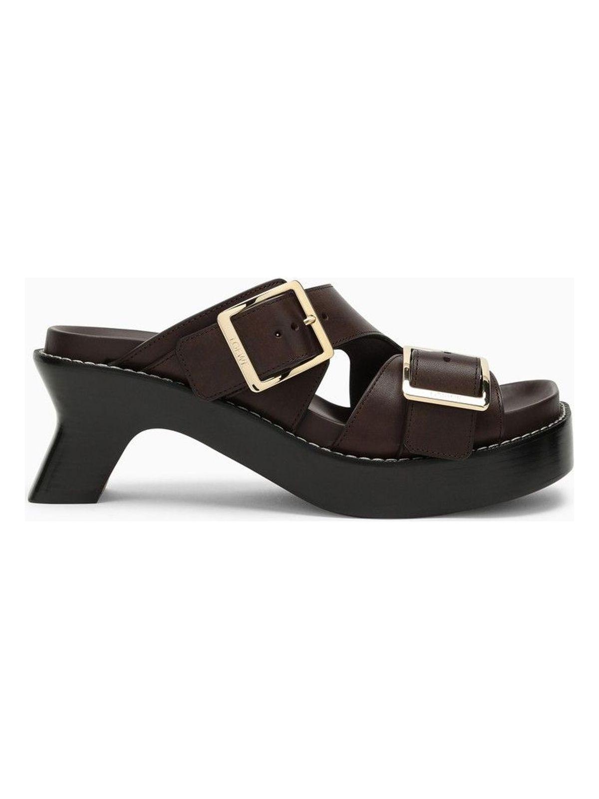Loewe Ease Heel Slide Leather in Black | Lyst