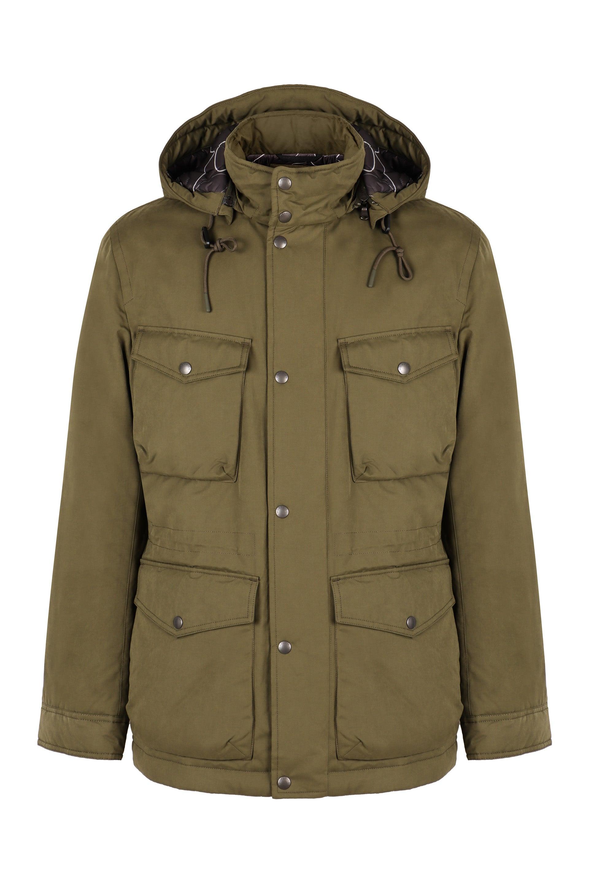 Woolrich Padded Field Parka with Removable Hood in Green for Men | Lyst