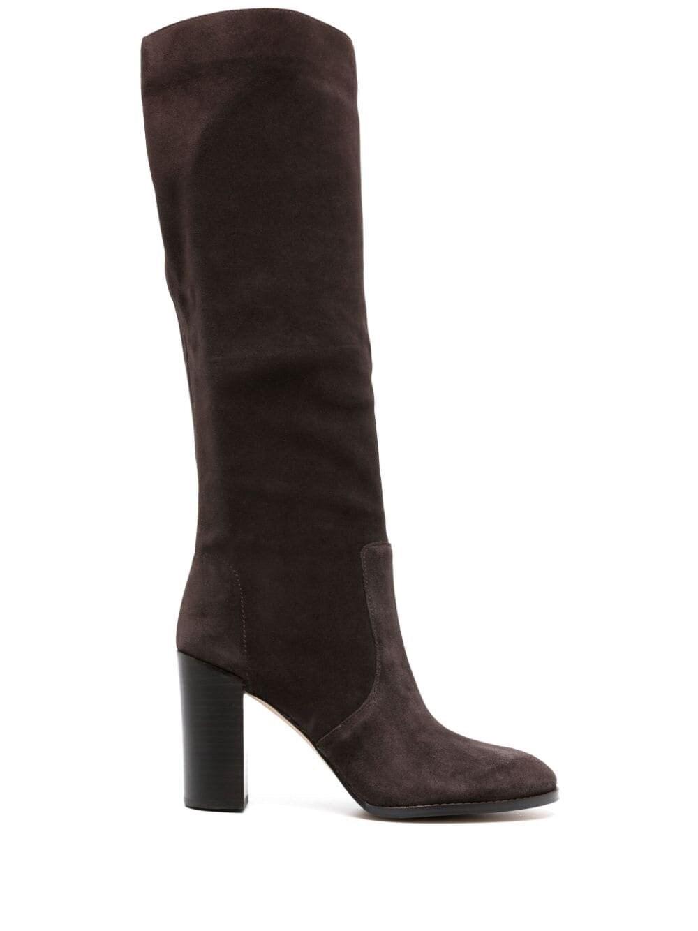 MICHAEL Michael Kors Luella 95mm Suede Boots in Black | Lyst