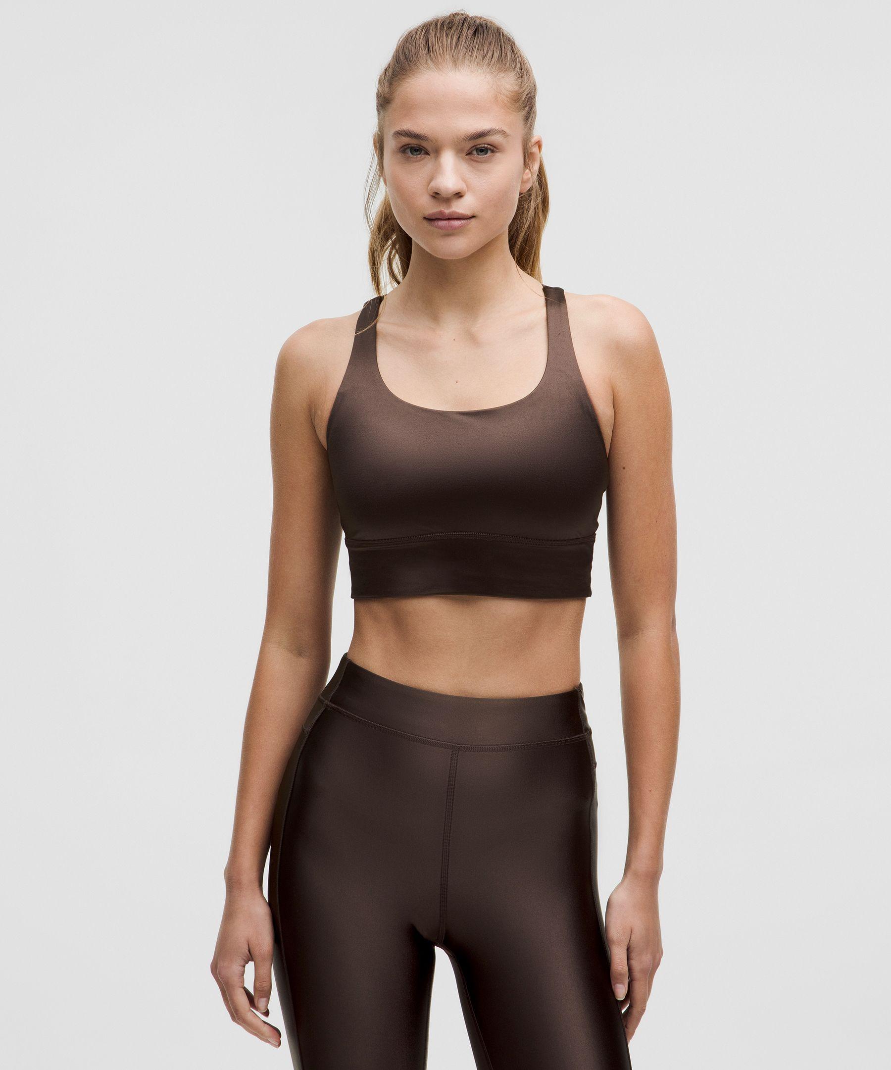 lululemon Energy Longline Bra Medium Support, B-D Cups Satin Shine in ...