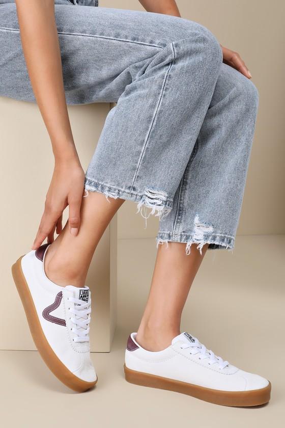 Vans Sport Low Marshmallow And Port Royale Color Block Suede Sneakers ...