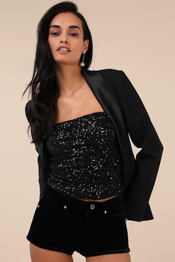 Blank NYC Enviable Icon Velvet Shorts in Black | Lyst