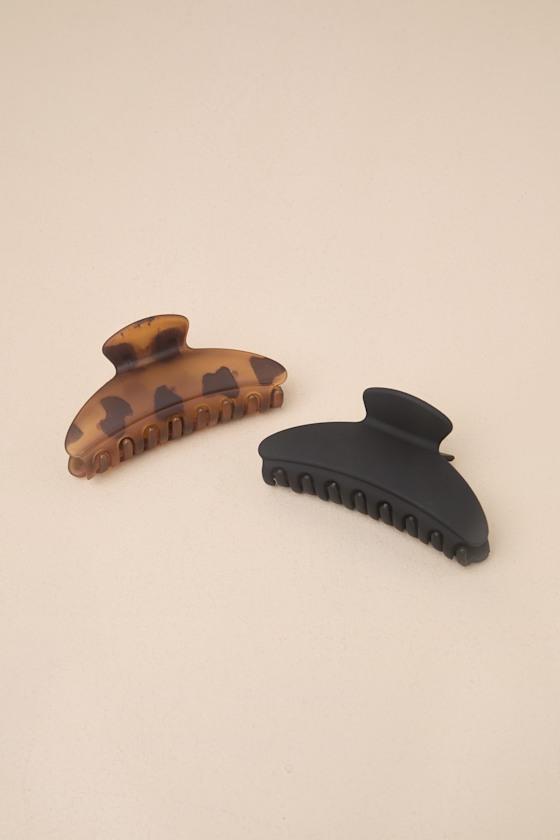 Kitsch Recycled And Tortoiseshell Matte 2-Piece Claw Clip Set in ...