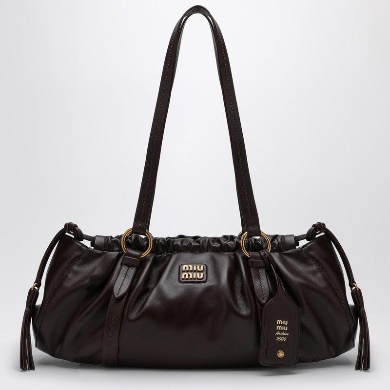 Miu Miu Joie Nappa Bag in Black | Lyst