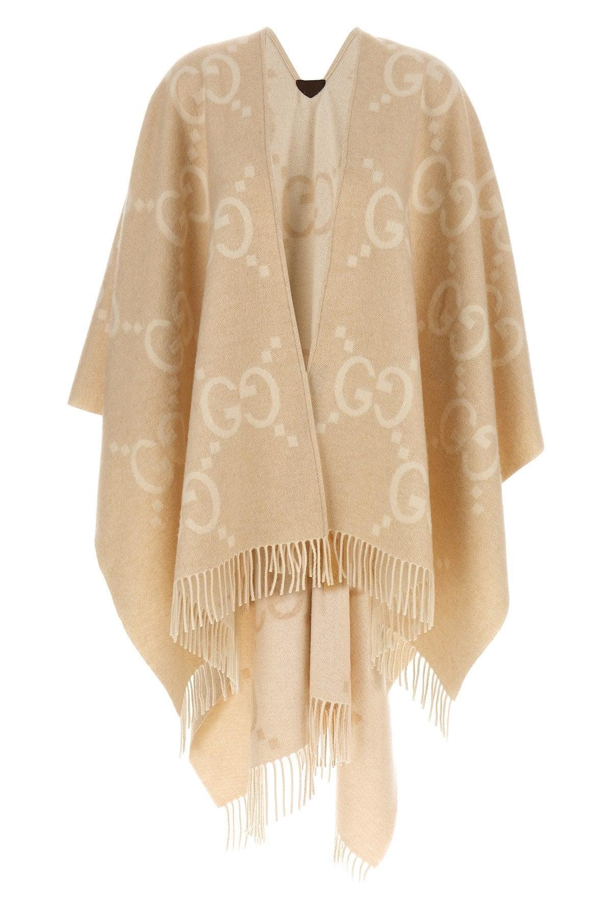 Gucci 'Gg' Reversible Cape in Natural | Lyst