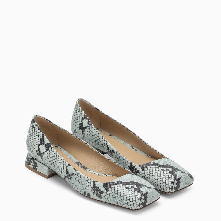 Bottega Veneta Python-Print Leather Ballerina in Blue | Lyst