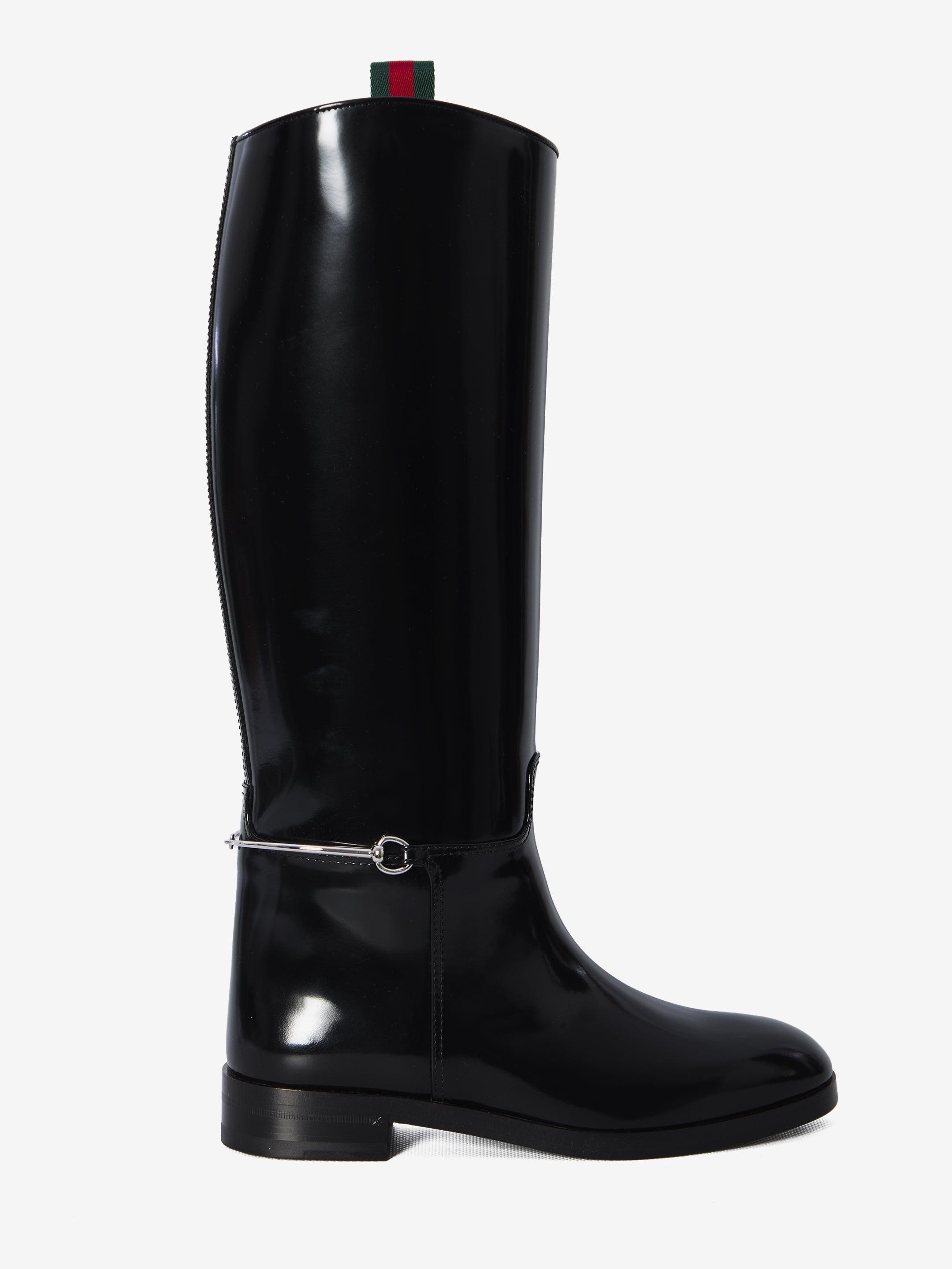Gucci Slim Horsebit Boots in Black | Lyst