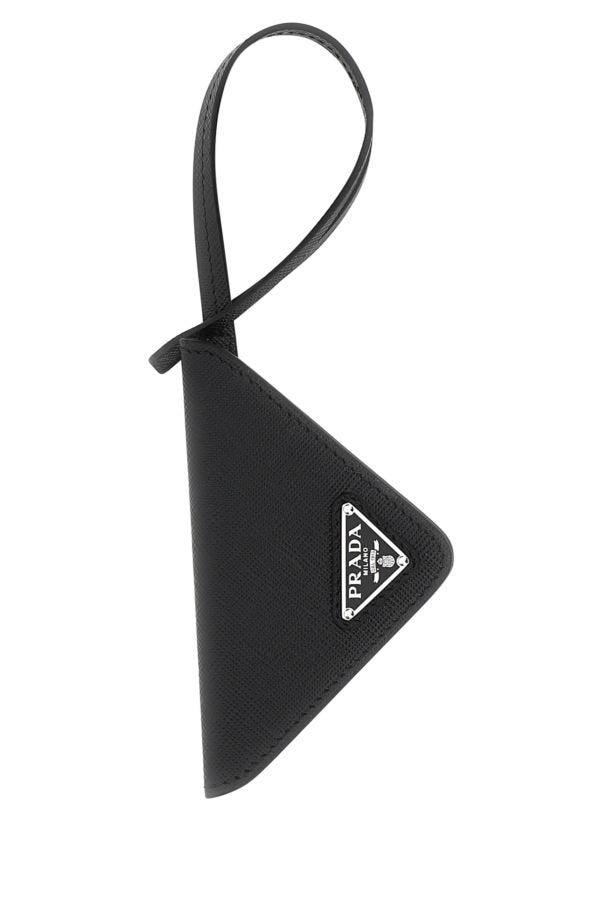 Prada Leather Name Tag in Black for Men | Lyst