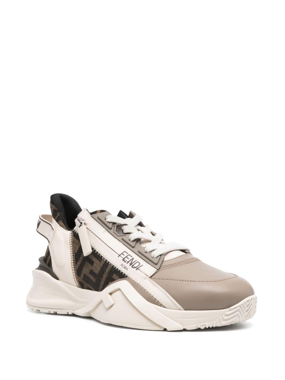 Fendi Flow Leather Sneakers in White | Lyst