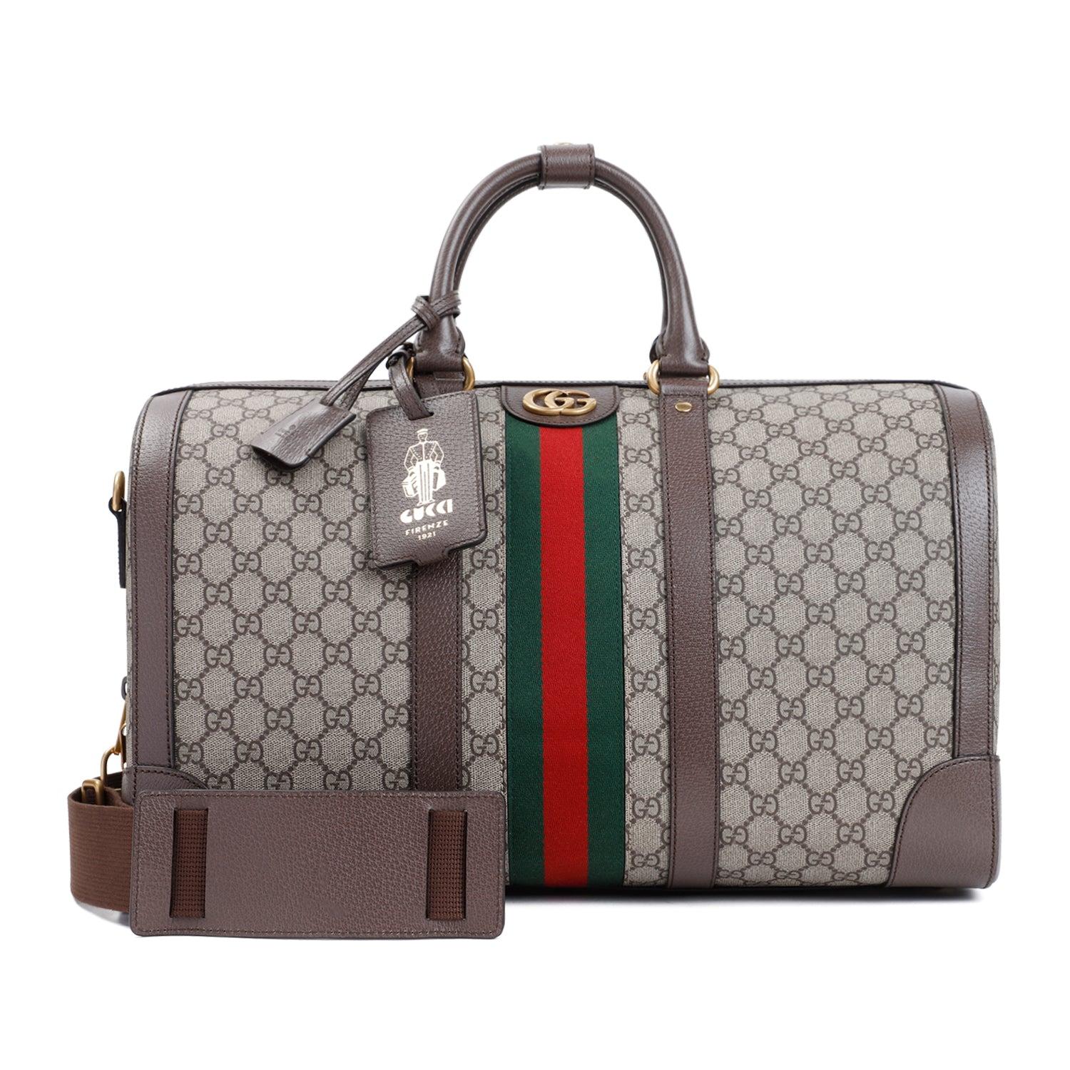 Gucci Duffle Polyurethane Bag in Brown for Men | Lyst