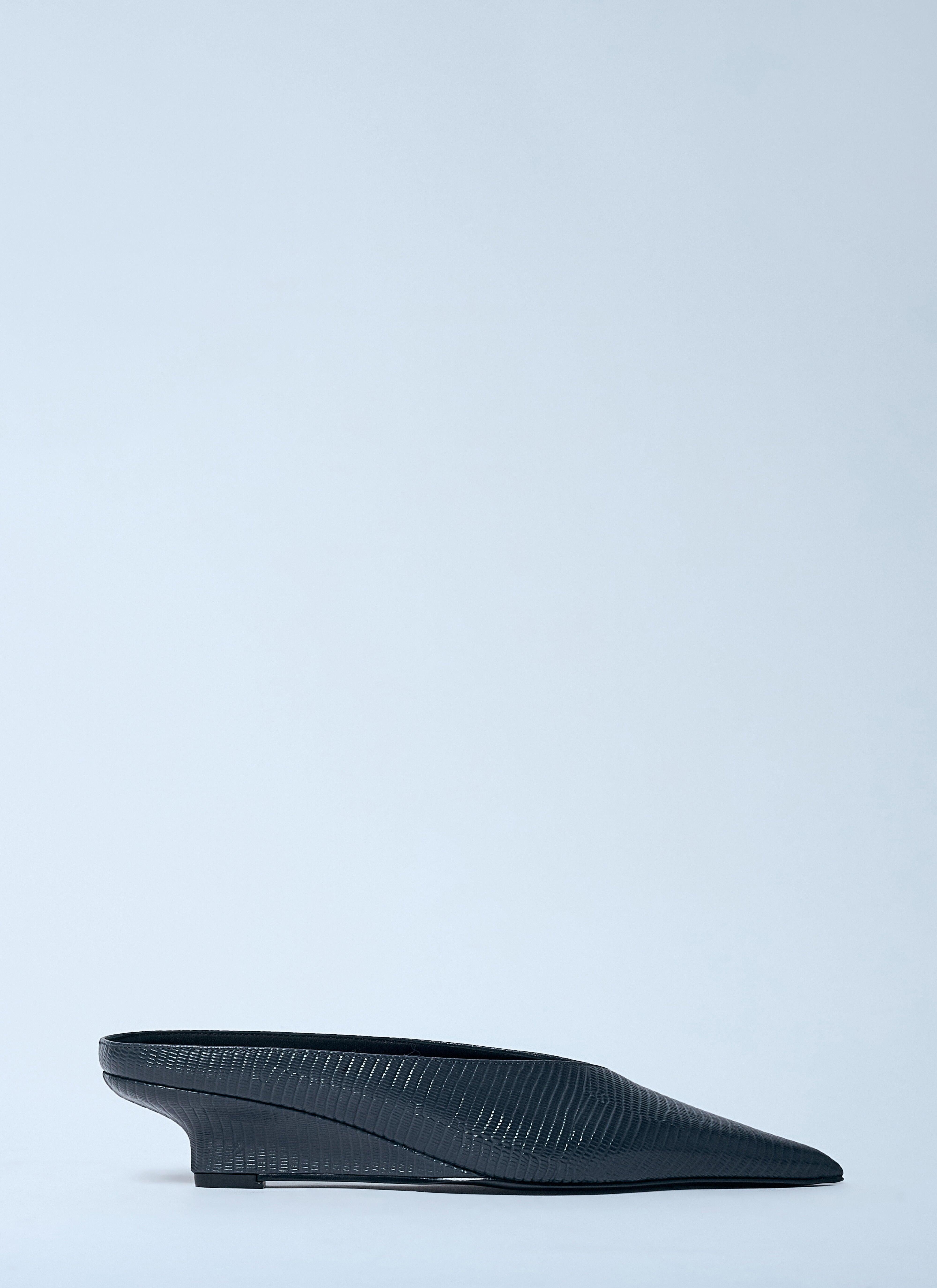 TOTEME Sharp Lizard-Embossed Wedge Mules in Blue | Lyst