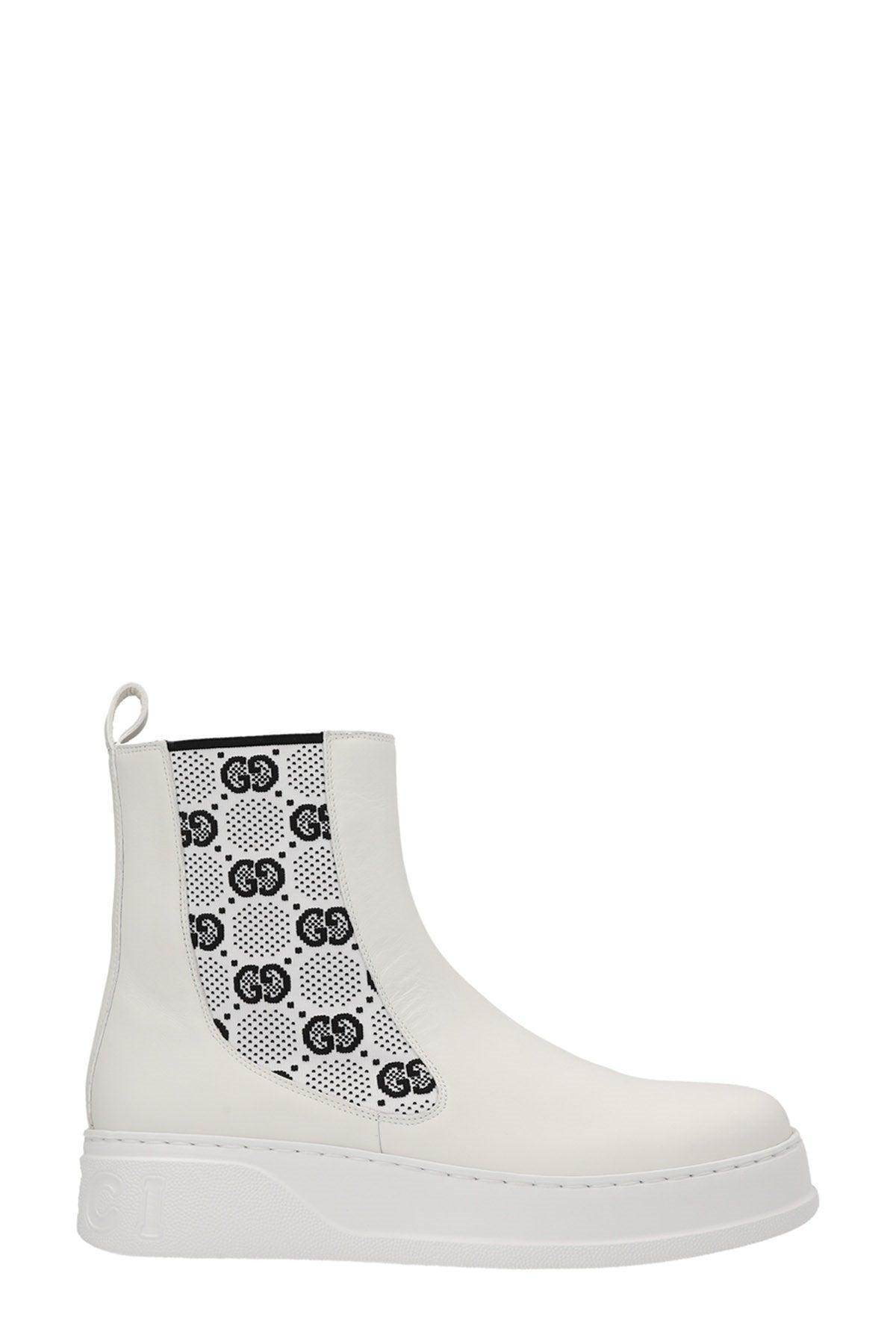 Gucci 'Gg' Ankle Boots in White for Men | Lyst