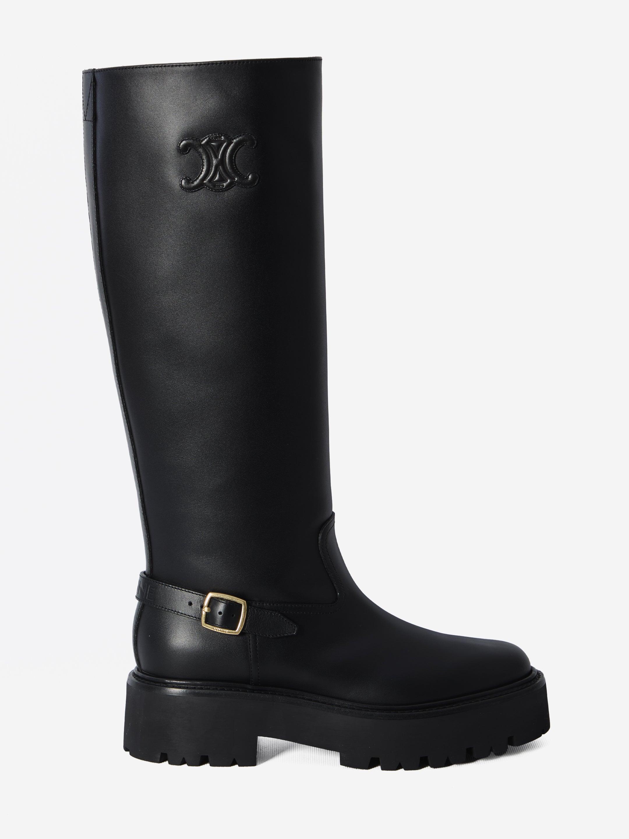 Celine Bulky Boots in Black | Lyst
