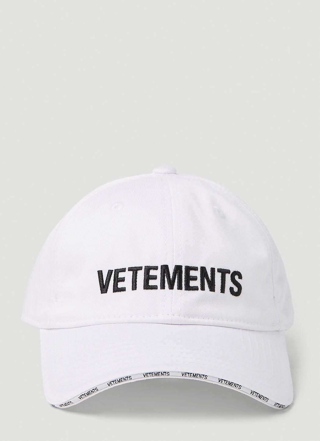 Vetements Embroidered Logo Cotton Baseball Cap in White for Men | Lyst