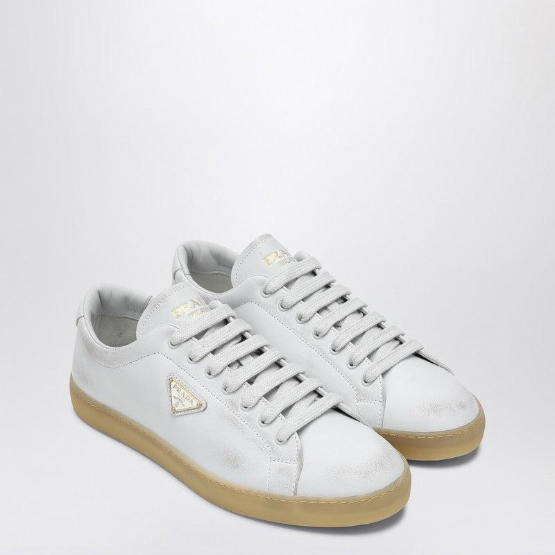 Prada Worn Effect Sneaker in White for Men | Lyst