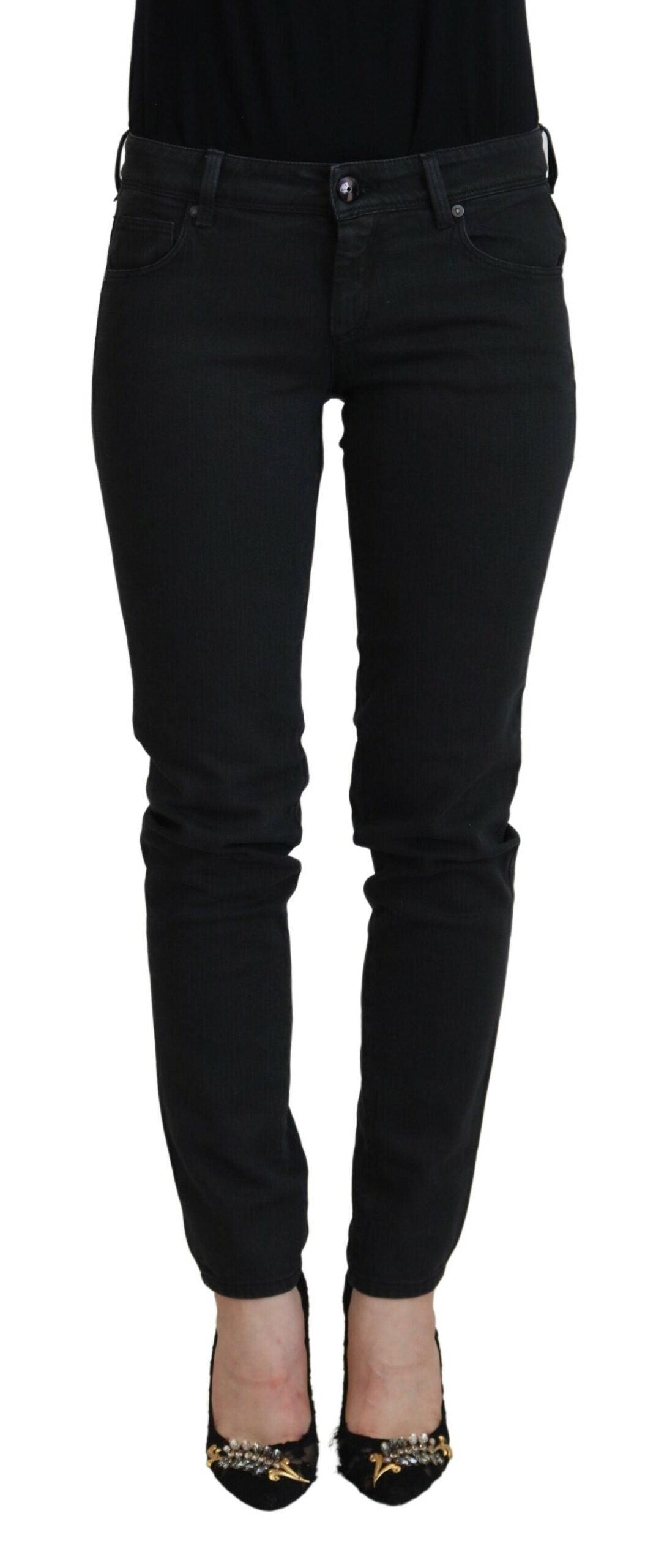 Ermanno Scervino Black Cotton Slim Fit Denim Jeans Lyst