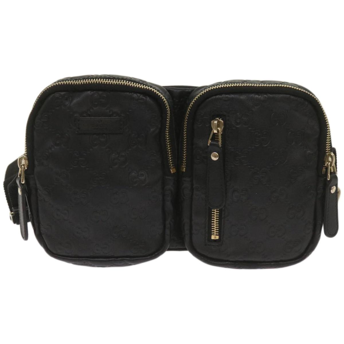 Gucci Gg Signature Leather Shoulder Bag (Pre-Owned) in Black | Lyst