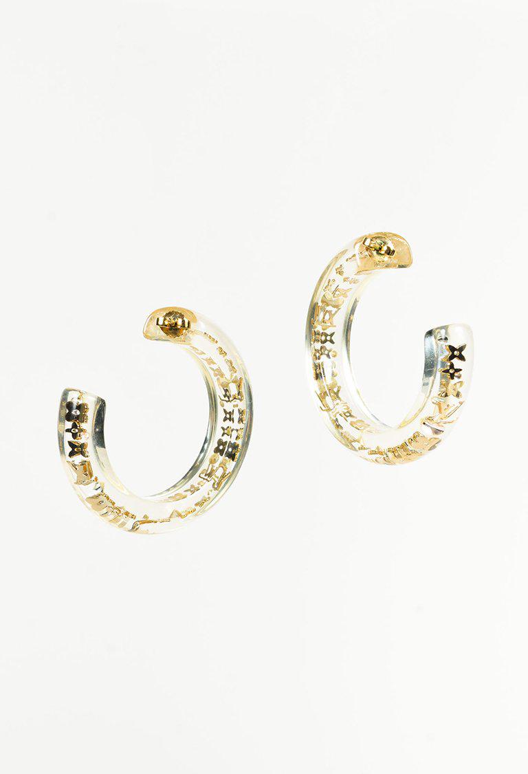 Lv Logo Gold Earrings Hoops | semashow.com