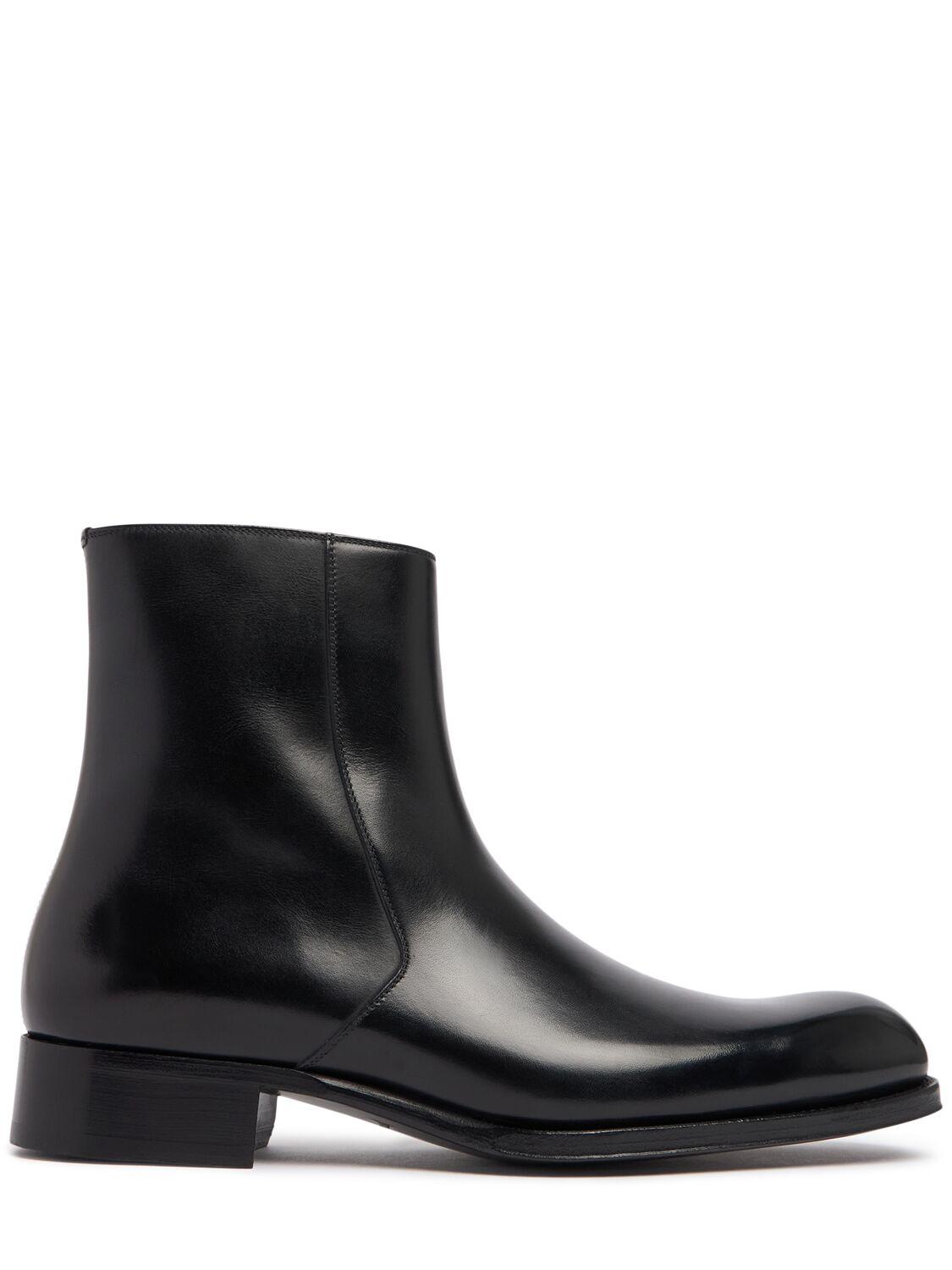 Tom Ford Edgar Leather Zipped Boots in Black for Men | Lyst