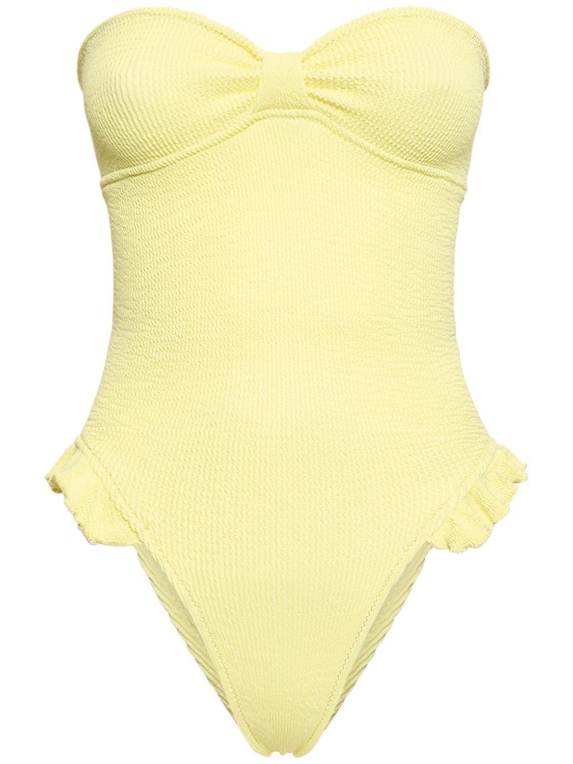Reina Olga Laila Onepiece Ruffled Swimsuit in Yellow | Lyst Reina Olga Laila Onepiece Ruffled Swimsuit in Yellow | Lyst