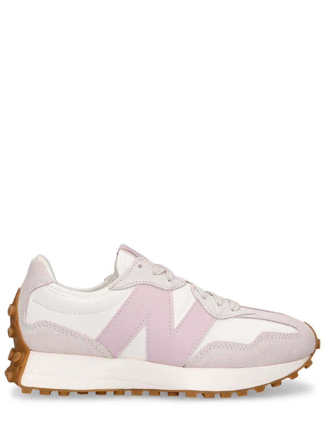 New Balance 327 Trainers In White & Pink | Lyst